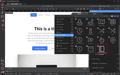 creating offcanvas sidebar with bootstrap 5 front end components