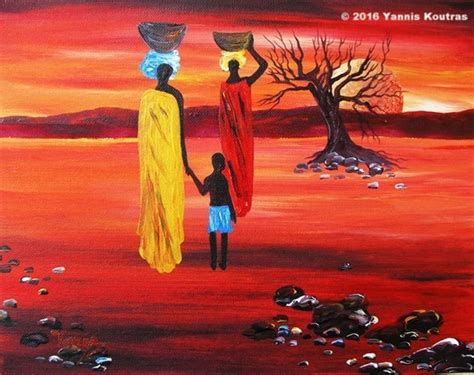 African Sunset Acrylic Paintings