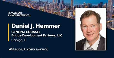 Mla Places Daniel J Hemmer As The First General Counsel At Bridge