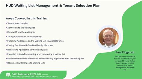 Hud Rules On Waiting List Management And Tenant Selection Plan
