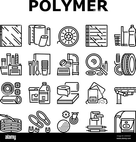 Polymer Material Industry Goods Icons Set Vector Stock Vector Image