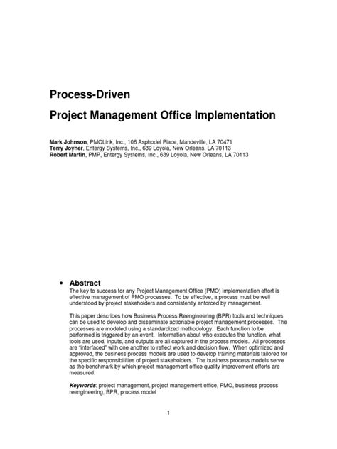 PDF PMO Process Model DOKUMEN TIPS