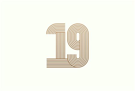 Premium Vector Number 19 Logo Monogram Number 19 Logo Multi Line