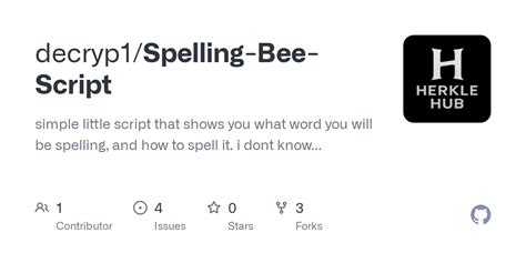 Github Decryp1spelling Bee Script Simple Little Script That Shows