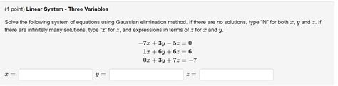 solve the following system of linear equations in three variables tessshebaylo
