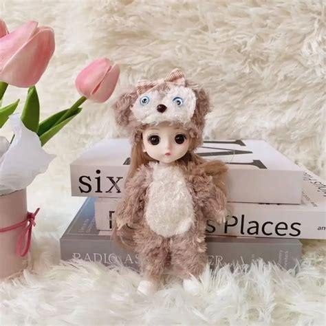17cm Mini Cute Bjd Doll With Plush Clothes Removable Movable Joints