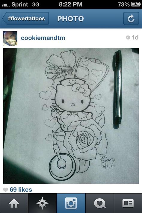 Hello Kitty Nurse Tattoo