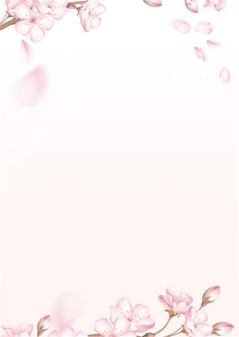 Flower Plant With A Light Pink Gradient Page Border Background Word