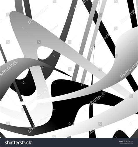 Overlapping Random Curved Lines Shapes Grayscale Stock Illustration 503541526 Shutterstock