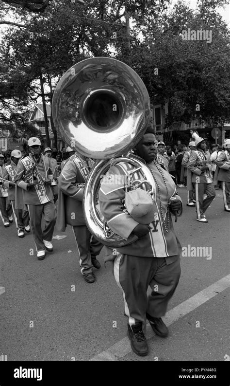 African American Marching Band Mardi Gras Procession Carnival Garden