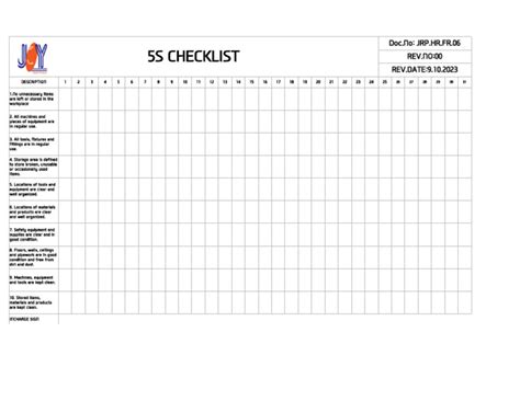 5s Checksheet Pdf