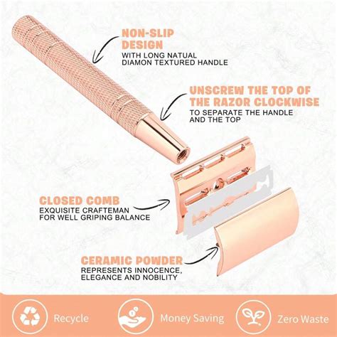 Mens Safety Razor Single Blade Razor Dual Edge Safety Razor Includes