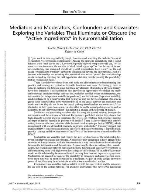 Mediators And Moderators Confounders And1 Pdf Dependent And