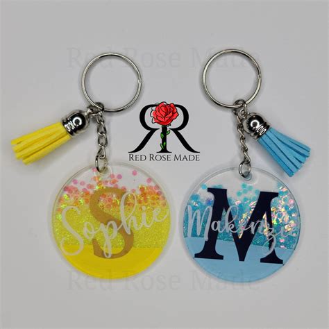 Personalized Name Keychain Glitter Name Tag Bridesmaids T Teacher