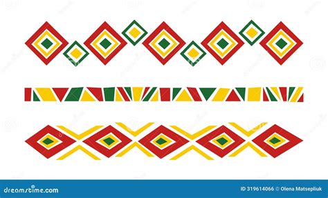 Juneteenth National Independence Day Set African Ethnic Border Line