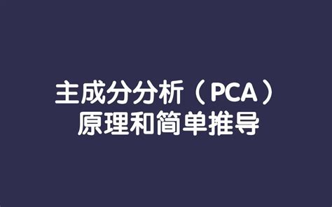 主成分分析(pca)的原理和简单推导哔哩哔哩bilibili 主成分分析(pca)的原理和简单推导哔哩哔哩bilibili