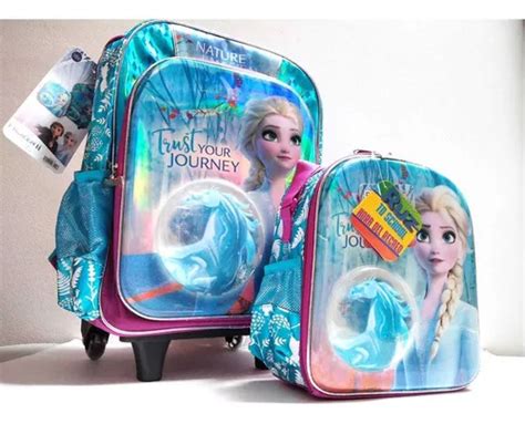 Mochila Llantitas Y Lonchera 3d Frozen Disney Set Escolar Mercadolibre