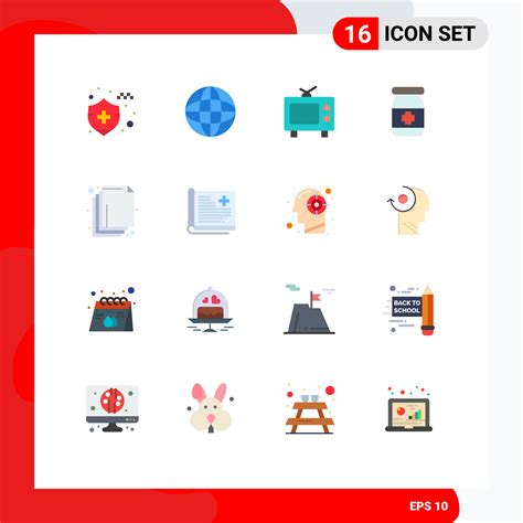 Stock Vector Icon Pack Of 16 Line Signs And Symbols For History Layers Television Layer Tablets