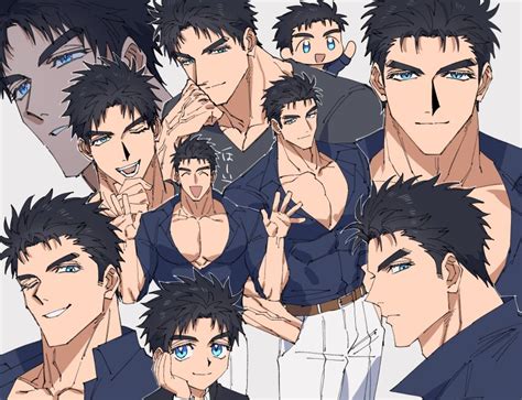 Domo Domo Kizusuki Original Highres 1boy D Bara Belt Black