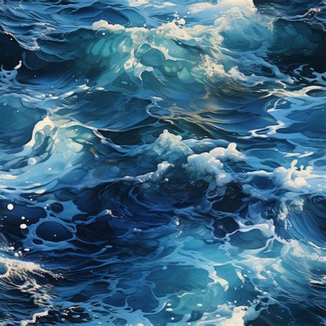 Hyperrealistic Seamless Water Surface Pattern Premium Ai Generated Image