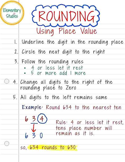 Elementary Studies Rounding Of Numbers To The Nearest 10 And 100