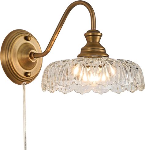 Hddfl Vintage Plug In Wall Scone Bedside Wall Lamp Plug Corded Matte