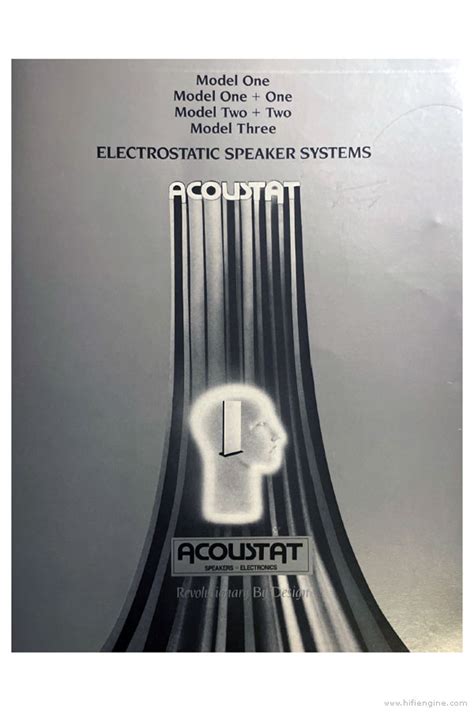 Acoustat Electrostatic Speaker Systems Product Brochure Hifi Engine
