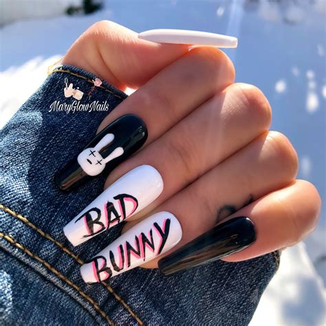 Bad Bunny Nails Fake Nails Press On Nails Reusable Nails Nail Art Gel X