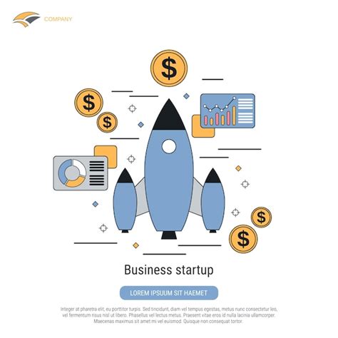 Premium Vector Business Startup Flat Contour Style Vector Concept