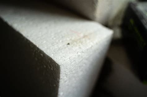 White Thick Sheet Of Styrofoam Close Up Universal Insulation Material