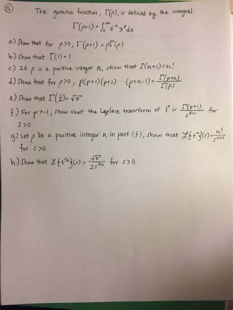 solved the gamma function p is defined by the integral