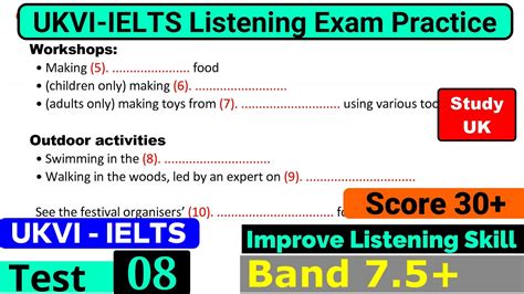 Ukvi Ielts Listening Practice Test 2024 With Answers [ Test 8 ] Youtube