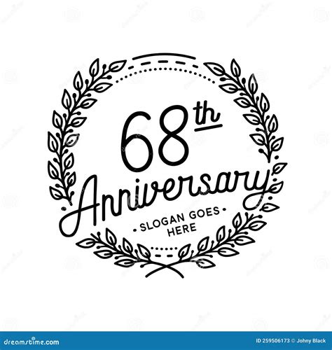 68 Years Anniversary Celebration With Laurel Wreath 68th Anniversary