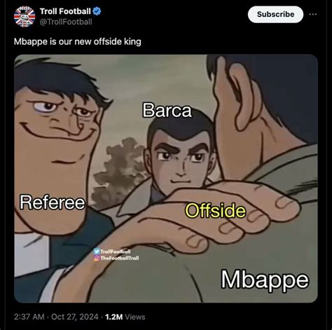 Meme Mbappe Si Mr Offside Saat Real Madrid Dilumat Barca