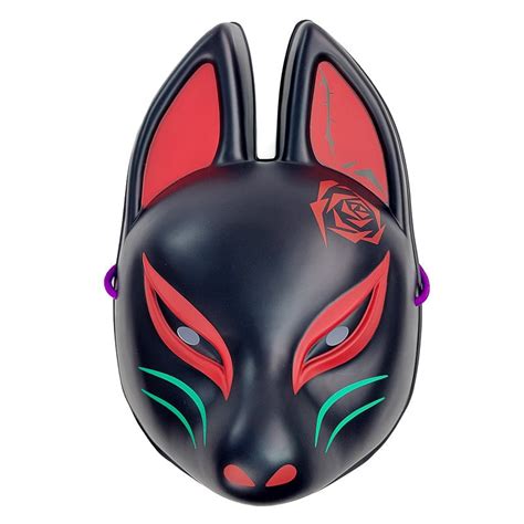 Máscara Japonesa Kitsune Negra Casa De Japón
