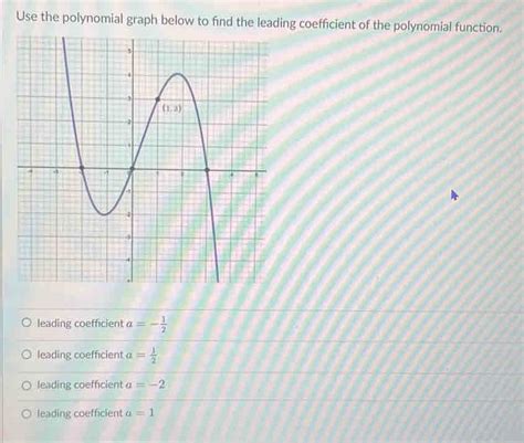 solved use the polynomial graph below to find the leading coefficient
