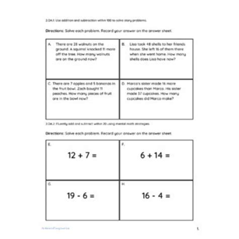 2nd Grade Math Assessment Packet Common Core Aligned By Simply Second Grade