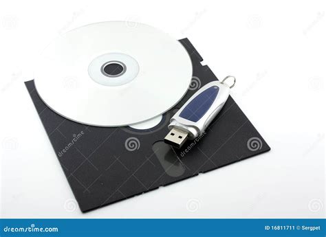 Old Floppy Disk Cd Rom And Usb Memory Stock Image Image Of Shape Blank 16811711