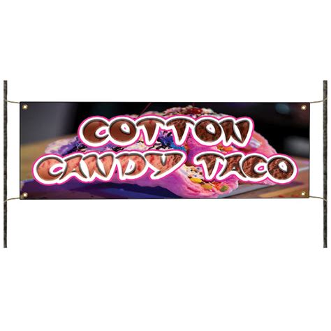 Cotton Candy Taco Vinyl Banner Sign Sign Fever