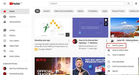 How To Use Youtube Queue On The Youtube Website Minitool