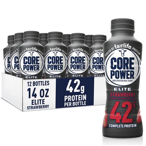 Core Power Elite High Protein Shake Strawberry 42g Bottle 14oz 12
