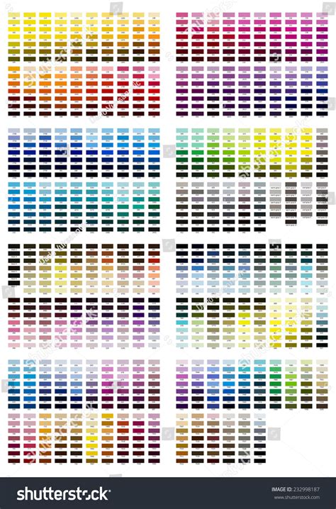Color Reference Illustration All Shades 100 Stock Illustration