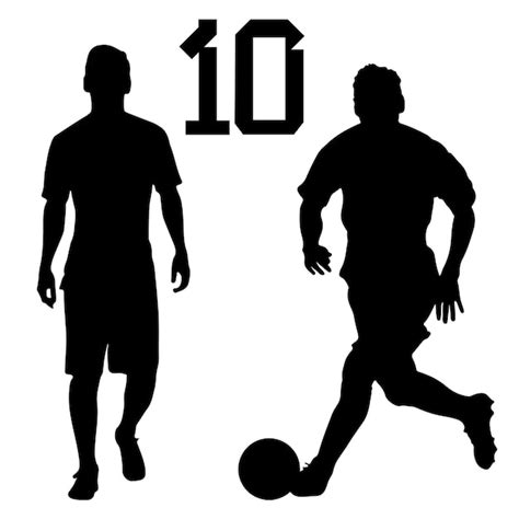 Silueta De Vector De Messi Vector Premium