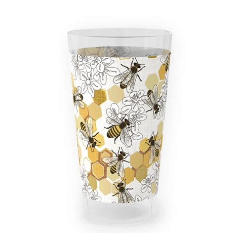 Save The Honey Bees Yellow Outdoor Pint Glass Shutterfly