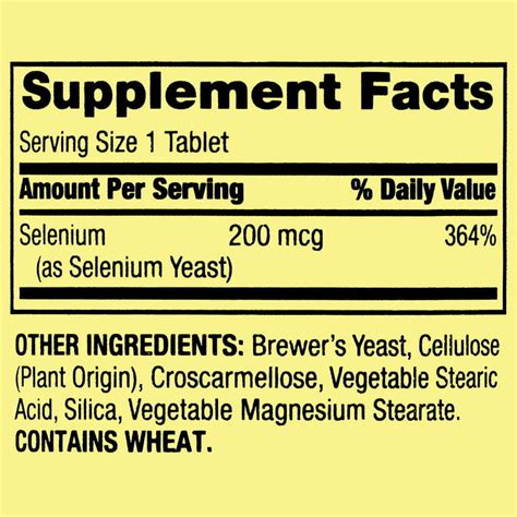 Spring Valley Selenium Immune Health Dietary Supplement Tablets 200