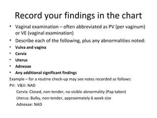 The Gynaecological Examination Ppt Ppt