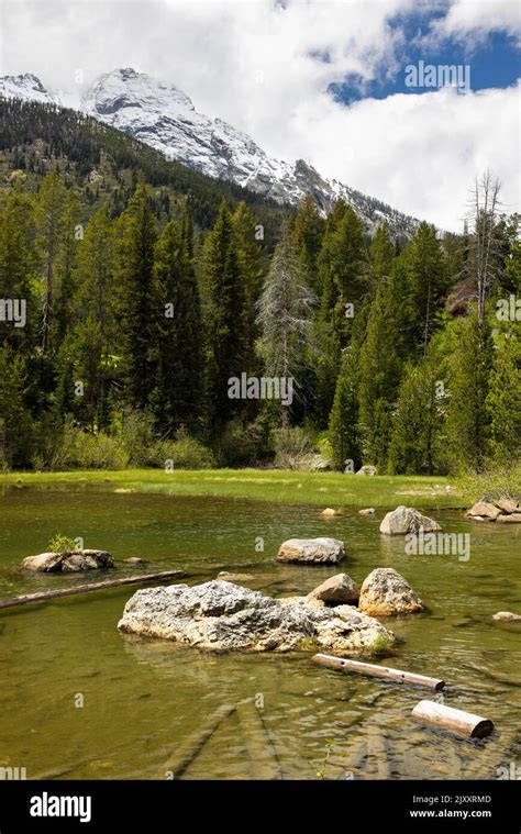 Mount Moran Rising High Above Bearpaw Lake Grand Teton National Park