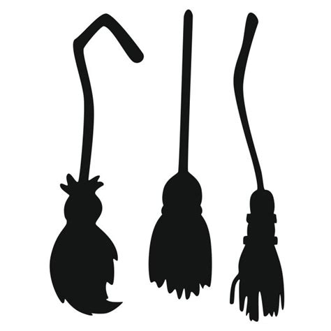 Witch Broom Silhouettes Broom Silhouette Clipart Black Broom