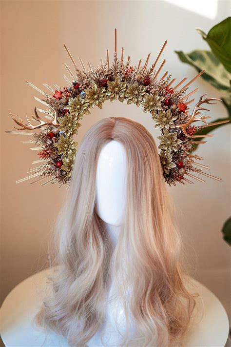 Golden Flower Crown With Crystals Wedding Hair Crown Elegant Glamour Bridal Headband Gold Crown