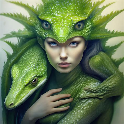 🦎 Portrait Creepy Anthropomorphic Symbiosis Of A